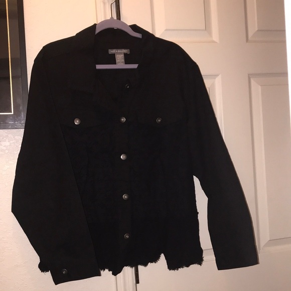 Kate & Mallory | Jackets & Coats | Kate Mallory Plus Denim Lace Jacket ...